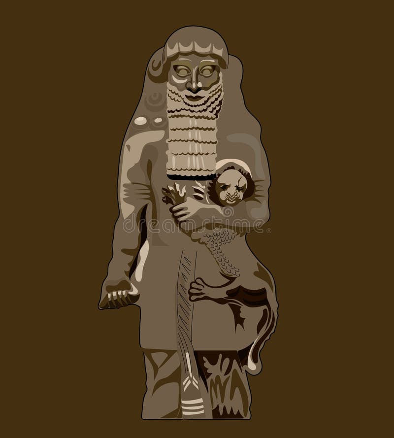 Art of Uruk Sculpture Figure Vector Illustration Stock Vector ...