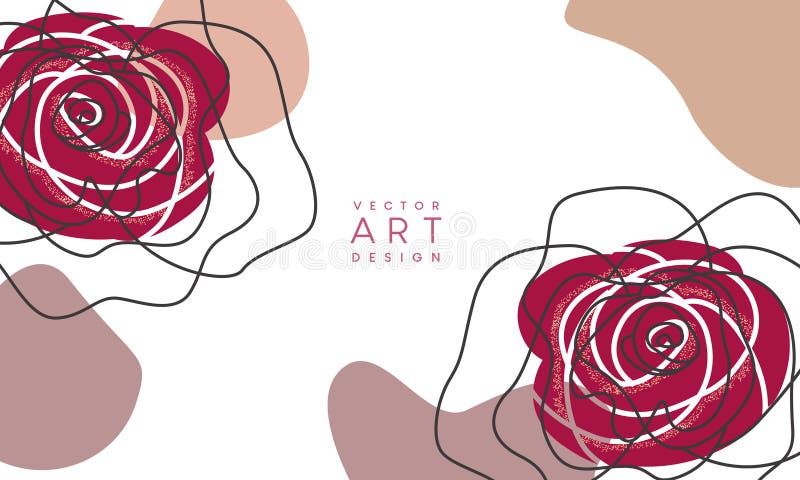 Art Vector Design. Vector Art Design Text with Flower Art Line Element ...