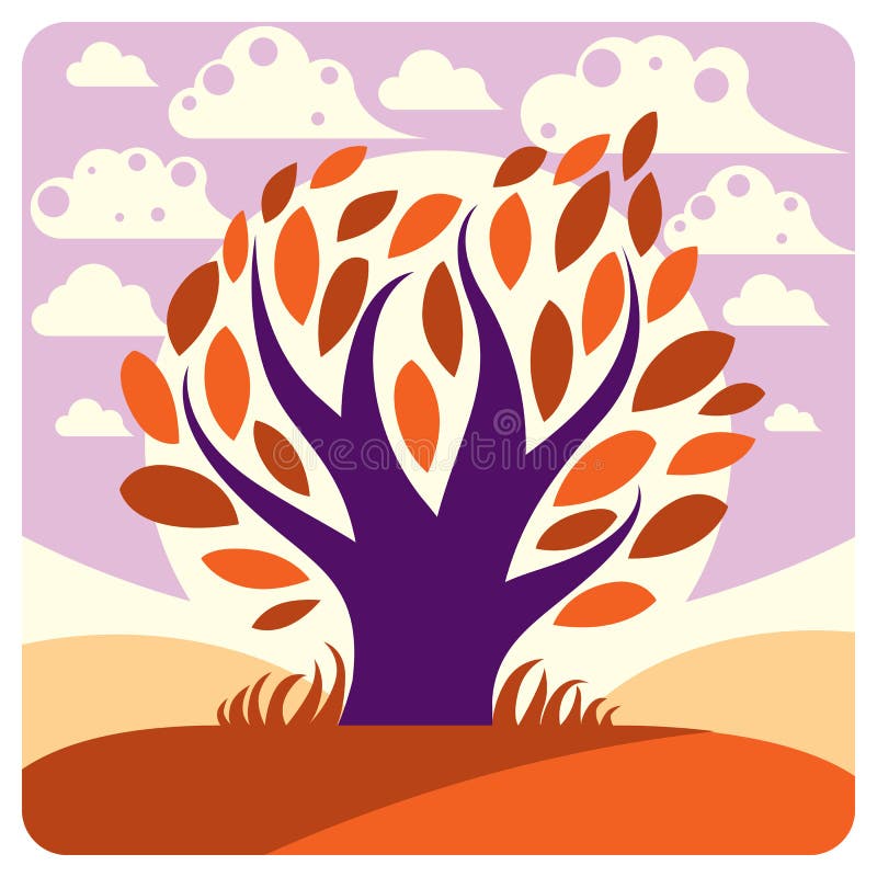 Art Vector Graphic Illustration of Creative Tree Growing Stock Vector ...