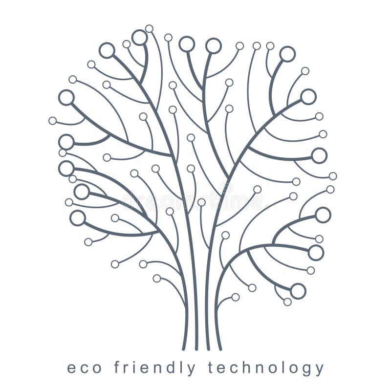 Art Vector Graphic Illustration of Modern Digital Tree, Technology ...