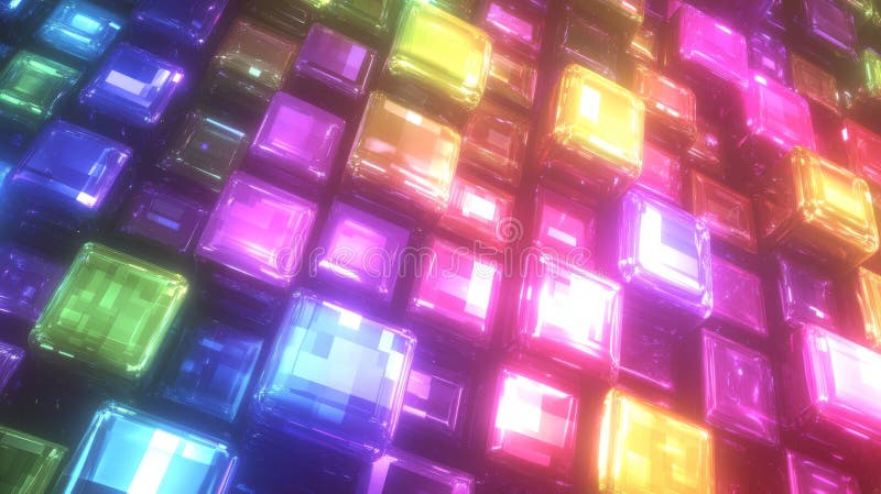 Art Wall of Abstract Digital Art: a Display of Modern Creativity Stock ...