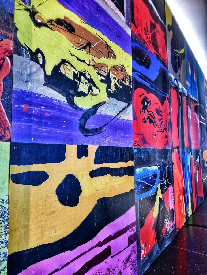 Art on the Wall in the Train Station Editorial Stock Image - Image of ...