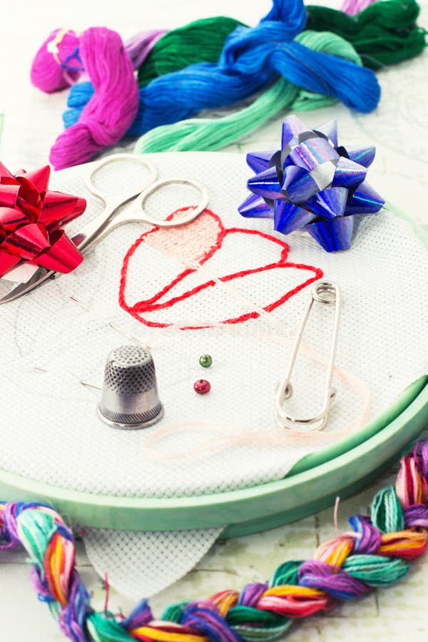 Art of Weaving and Embroidering Stock Photo - Image of cotton ...