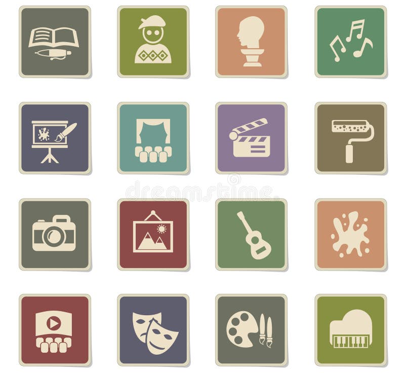 Art icon set stock vector. Illustration of theater, literature - 121958461