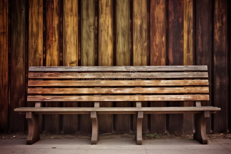 Art Wooden Park Bench at a Park Background from Generative Ai Stock ...