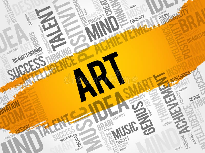 ART word cloud collage stock illustration. Illustration of creativity ...