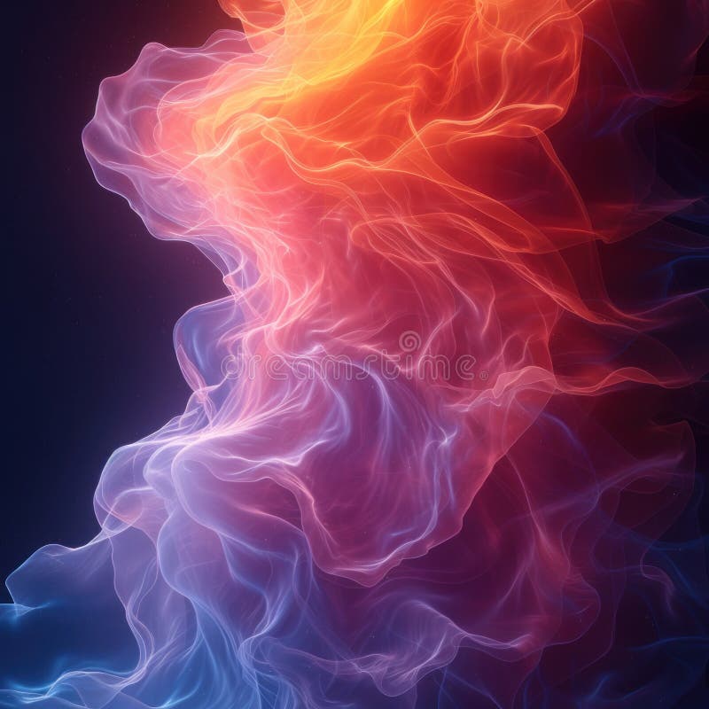 The Art Work of Flames Fluctuates in Waves with Dramatic Colorful Lines ...