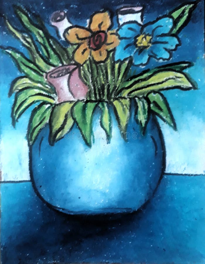 Art Work of a Flower Wash in Blue Color Bd Blue Color Background. Stock ...