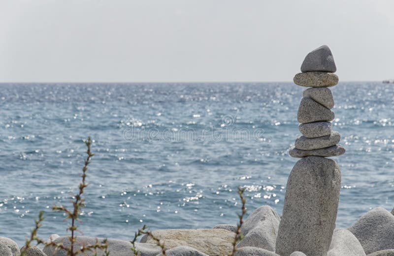 Art Work of Perfect Balance Stones Stock Image - Image of beach ...