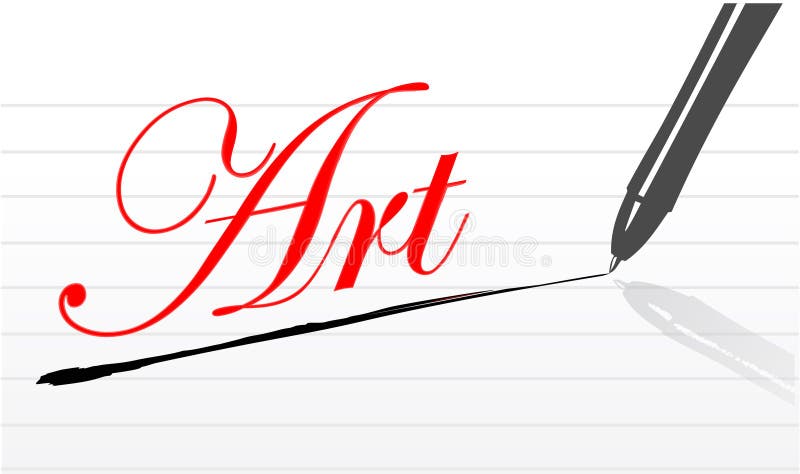 Art Written on a Notepad Paper Stock Illustration - Illustration of ...