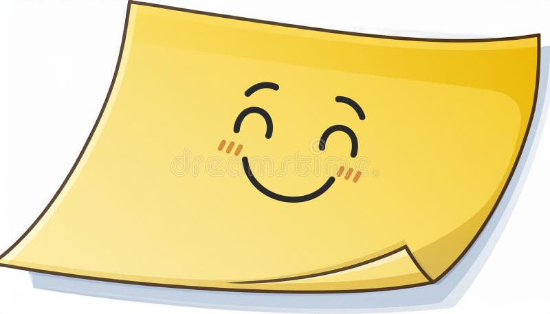 Art of Yellow Sticky Note with Smile Happiness Satisfaction Vector ...