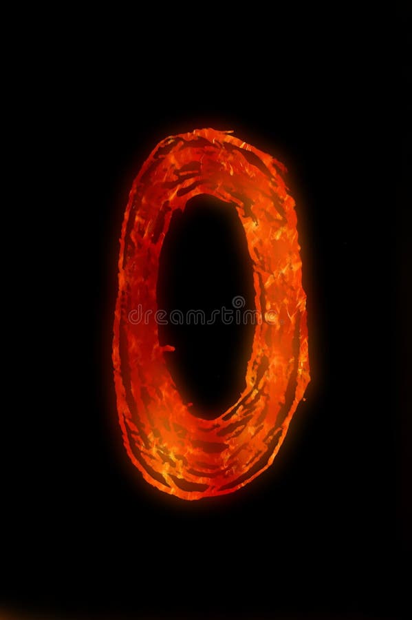 Zero Fire Number on Black Background Stock Illustration - Illustration ...