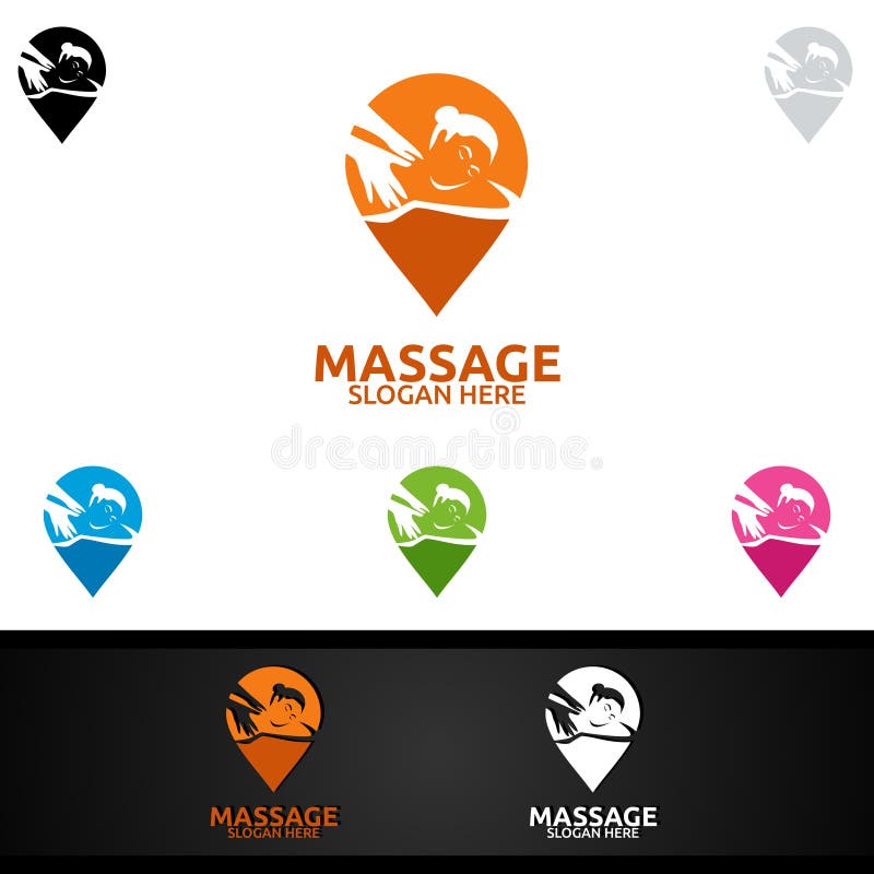 Massage, Back Pain and Osteopathy Logo Design Stock Vector ...