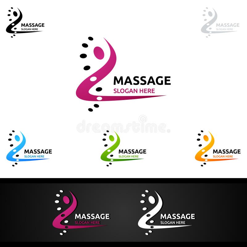 Massage, Back Pain and Osteopathy Logo Design Stock Vector ...