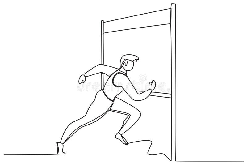 A Male Runner almost Reached the Finish Line Stock Vector ...