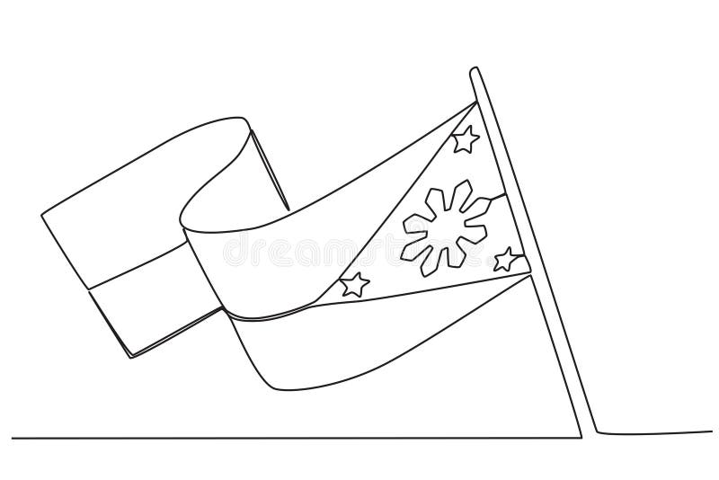 A Philippine Flag Unfurled As a Symbol of Independence Stock Vector ...