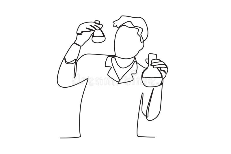 A Researcher Focuses on Observing the Results of His Experiment Stock ...