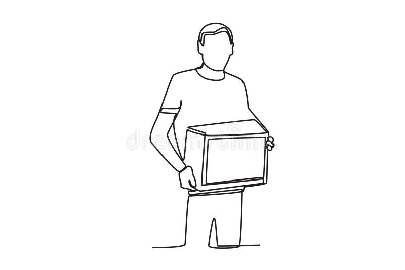 A Man Holds a Cardboard Box To Help Humans Stock Vector - Illustration ...