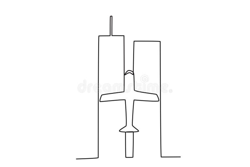 A Plane Crashes into the WTC Tower Stock Vector - Illustration of ...