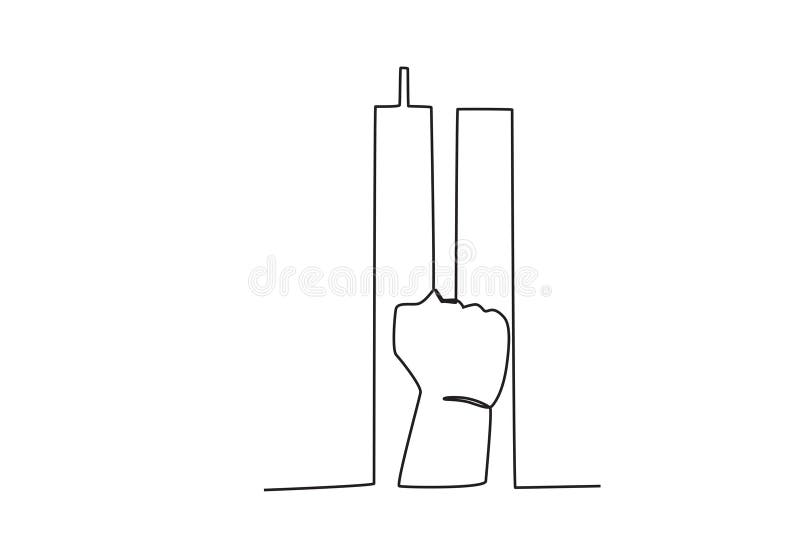 A Hand Forms a Fist on the WTC Tower Stock Vector - Illustration of ...