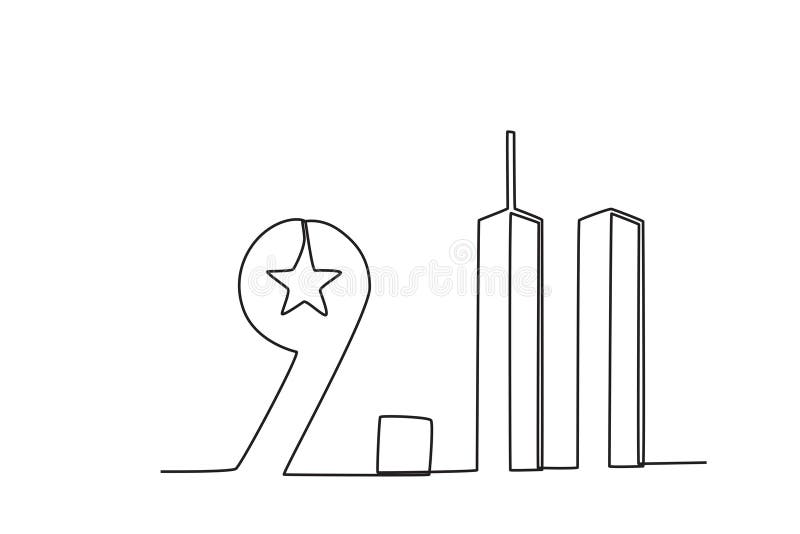 Remembering the Events of 911 Stock Vector - Illustration of white ...