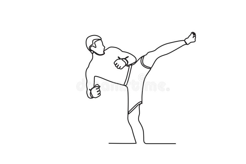 A man fights in the ring stock vector. Illustration of martial - 287993220