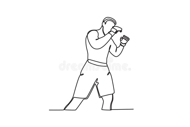 A boxer prepares to fight stock vector. Illustration of strong - 287993254
