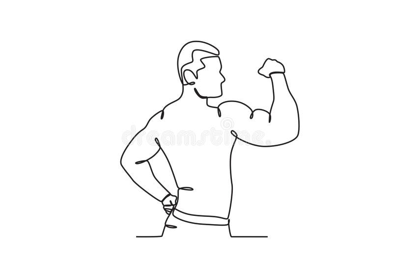 A Strong Man Showing His Muscles Stock Vector - Illustration of ...