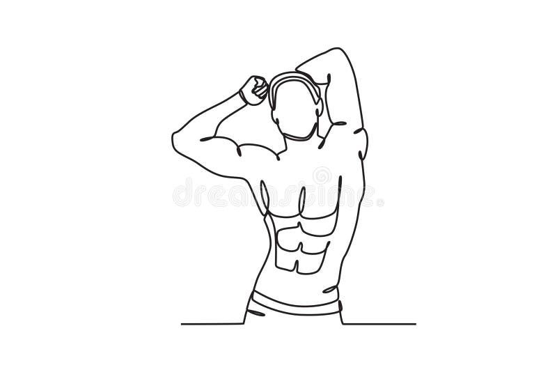 A Man Raised His Hand To Show His Muscles Stock Vector - Illustration ...