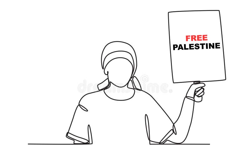 A Man Holding a Palestinian Poster Stock Vector - Illustration of ...