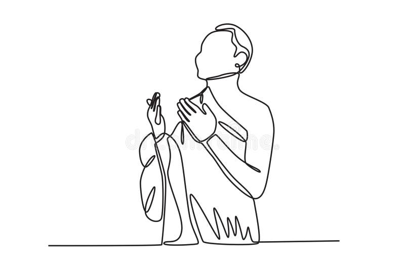 A man prays to Allah stock vector. Illustration of pray - 298809523