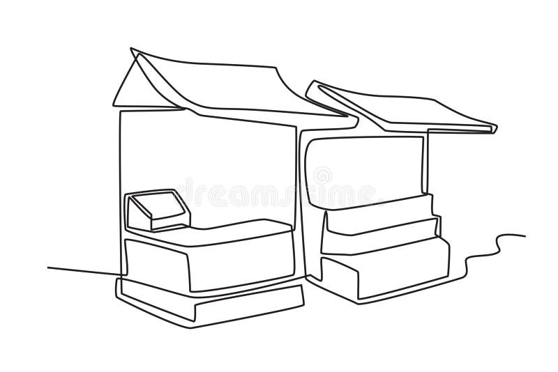 Side View of the Food Stall Stock Vector - Illustration of market, asia ...