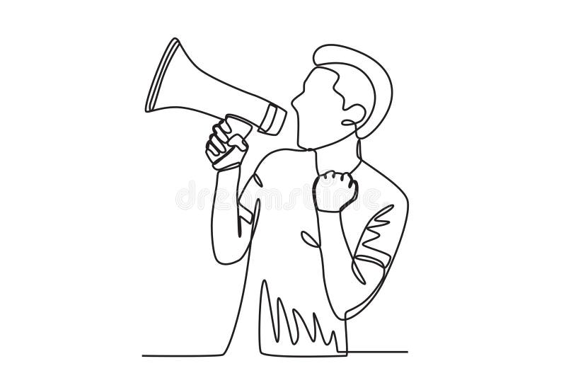 A Concept of a Man Speaking Up Stock Vector - Illustration of talk ...