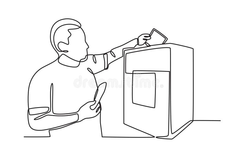 Put the Ballot Paper in the Box after Voting Stock Vector ...