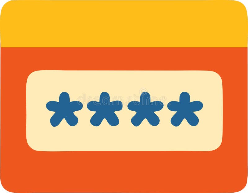 Password Protected Box with Decorative Stars Stock Illustration ...