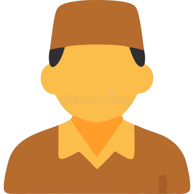 Muslim Man Icon - Flat Design Stock Illustration - Illustration of ...