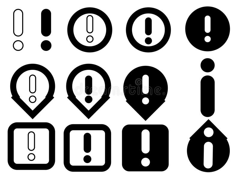 Exclamation Mark Icon Set, Icon Set Stock Vector - Illustration of ...