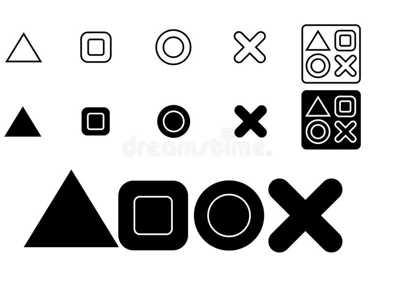 Set of Cross, Square, Triangle and Round Icons, Icon Set Stock Vector ...