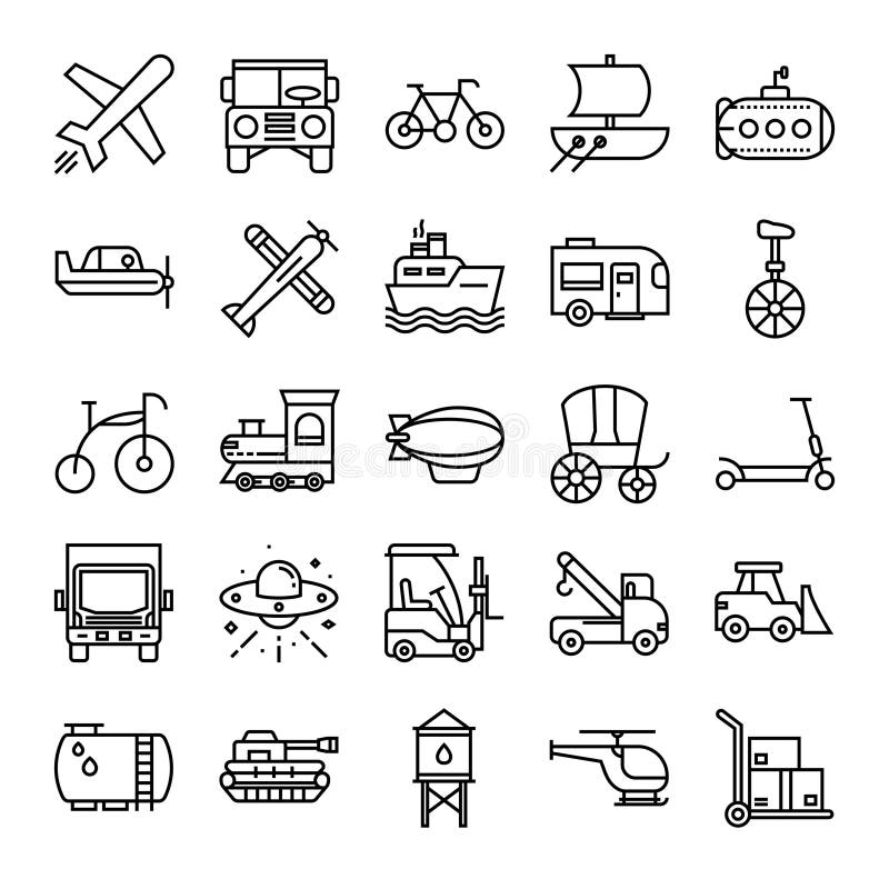 Transport Outline Icon stock vector. Illustration of artboard - 335364962