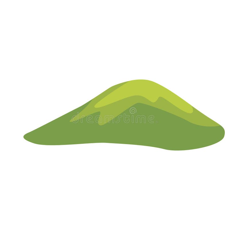 2d Illustration Grassy Hill with Smooth Shape Stock Illustration ...