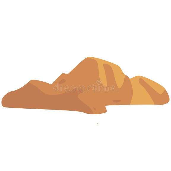 2d Illustration of Canyon Boulder on Flat Desert Stock Illustration ...