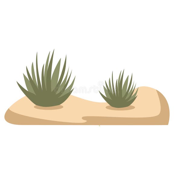 2D Scattered Desert Grass and Sand Dunes Stock Image - Illustration of ...