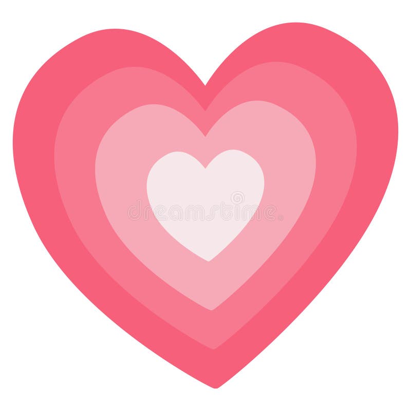 2d Illustration of Layered Heart Symbol in Pink Tones Stock ...