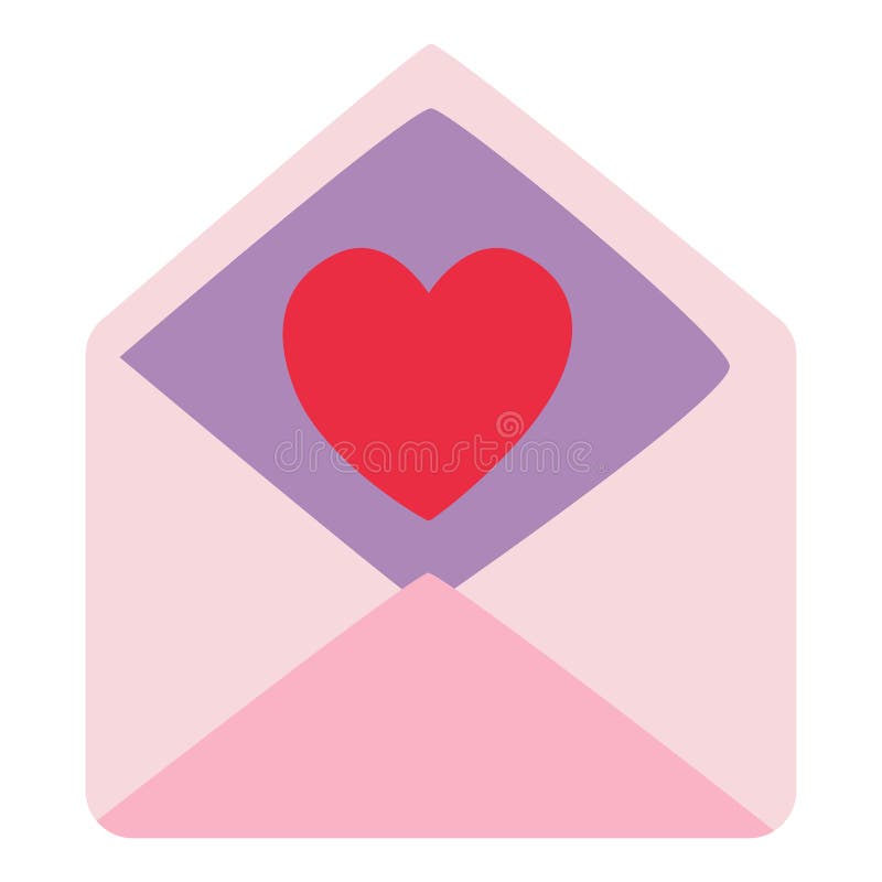 2d Illustration of Sealed Envelope with Heart Symbol Stock Illustration ...