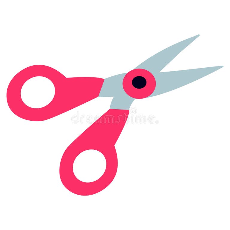 2D Illustration of Pink Craft Scissors Stock Illustration ...