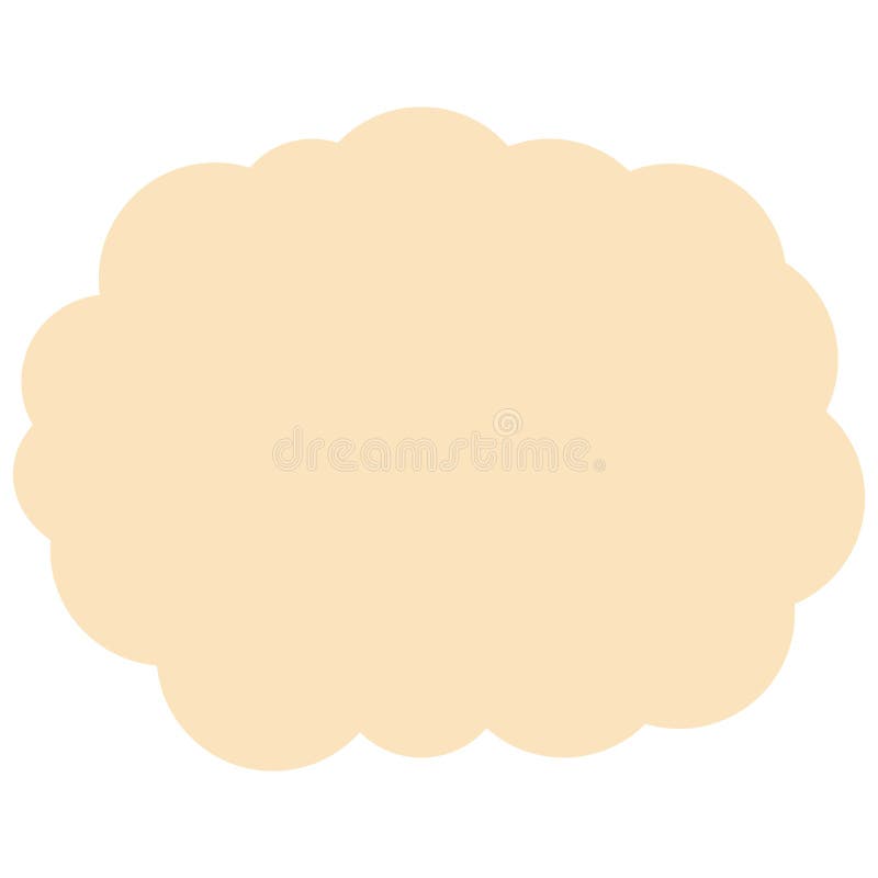 2D Illustration of Beige Cloud-Shaped Label Frame Stock Illustration ...