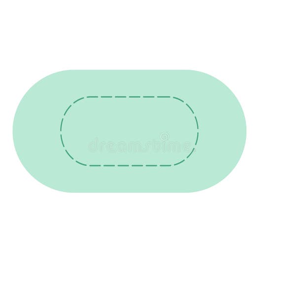2D Illustration of Oval Mint Label with Centered Outline Stock ...