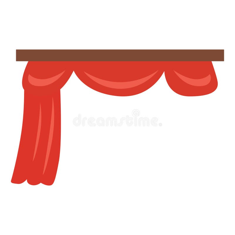 2D Illustration of Red Stage Curtain with Valance Stock Illustration ...