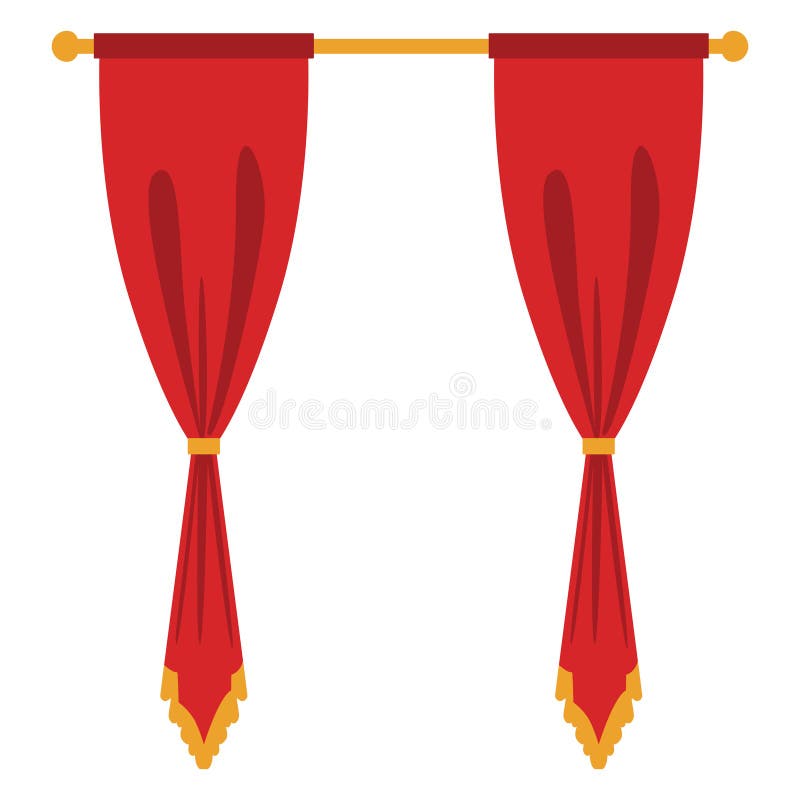 2D Illustration of Grand Red Curtains with Gold Tassels Stock Photo ...