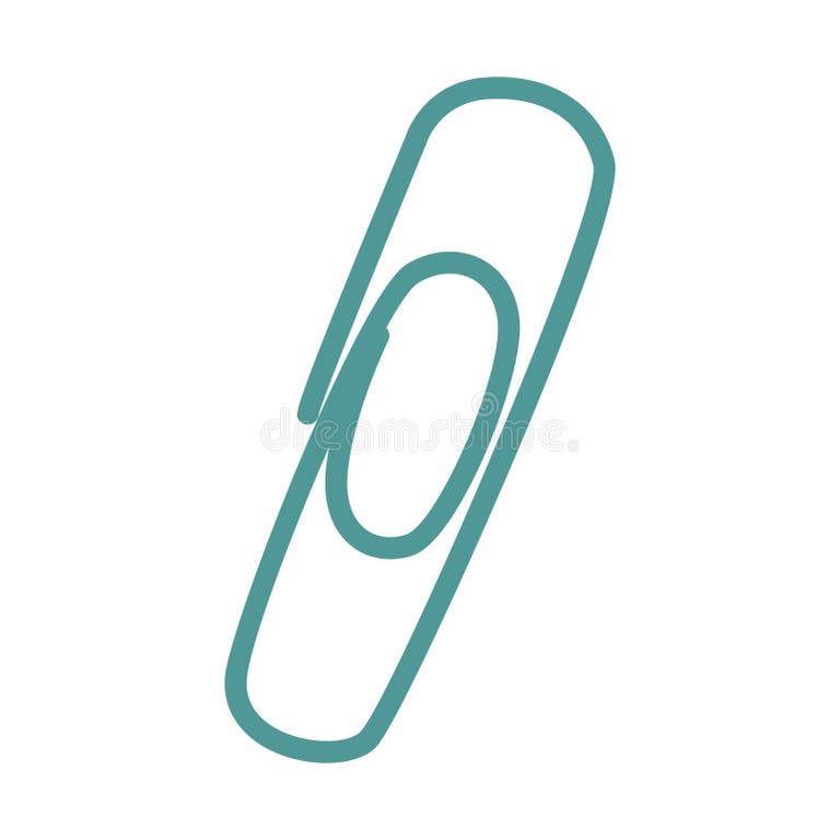 2D Illustration of Simple Paperclip Icon in Pastel Blue Tone Stock ...